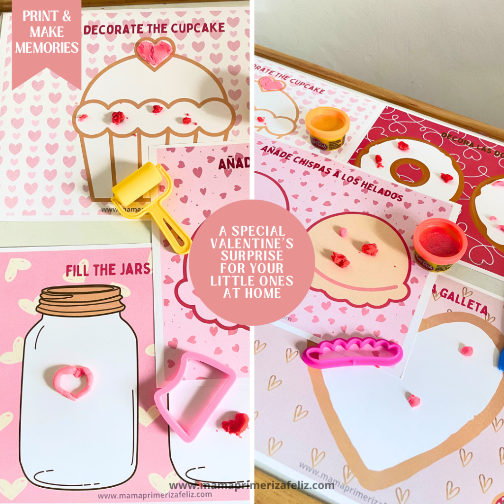 Valentine's Day Play Dough Mats - Mama Primeriza Feliz