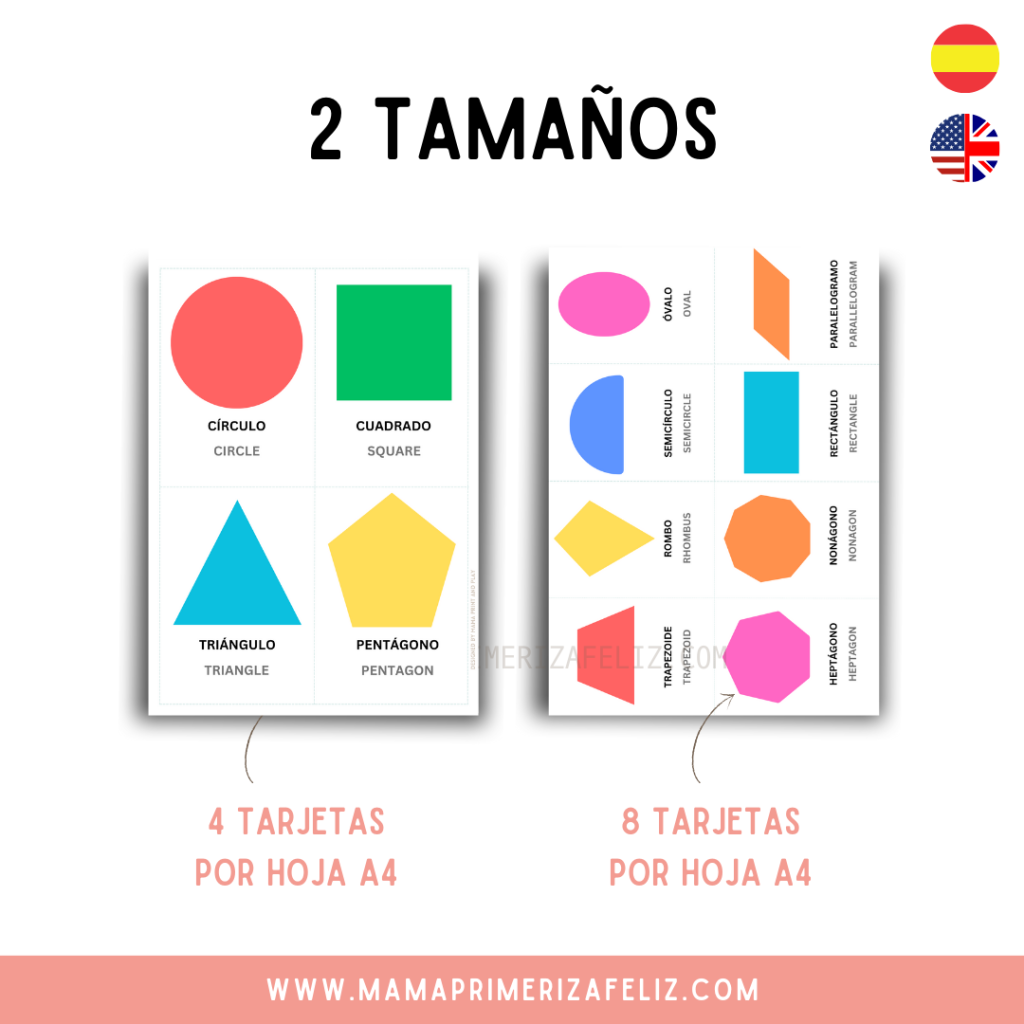 Shapes Flash Cards Bilingual - Mama Primeriza Feliz