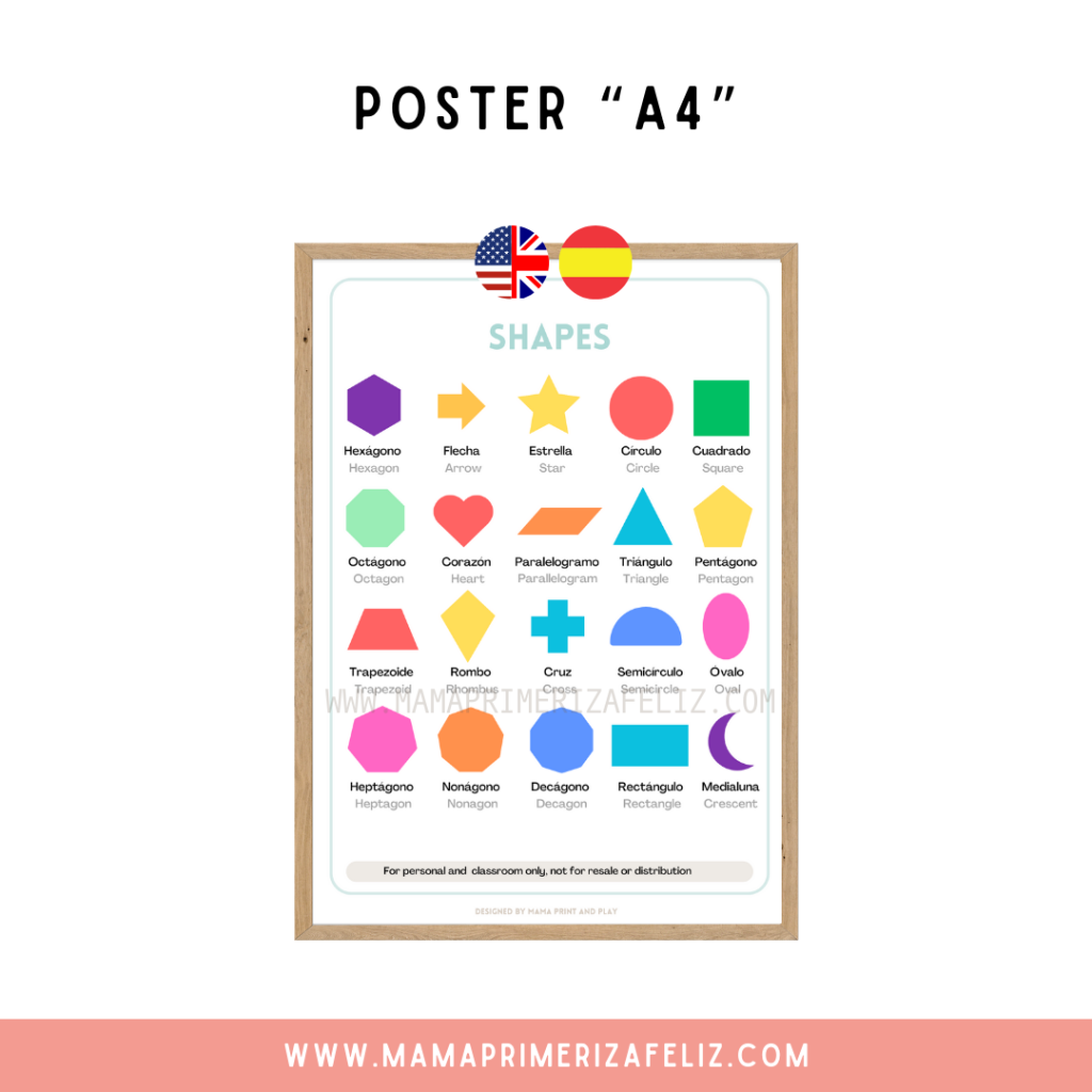 Shapes Flash Cards Bilingual - Mama Primeriza Feliz