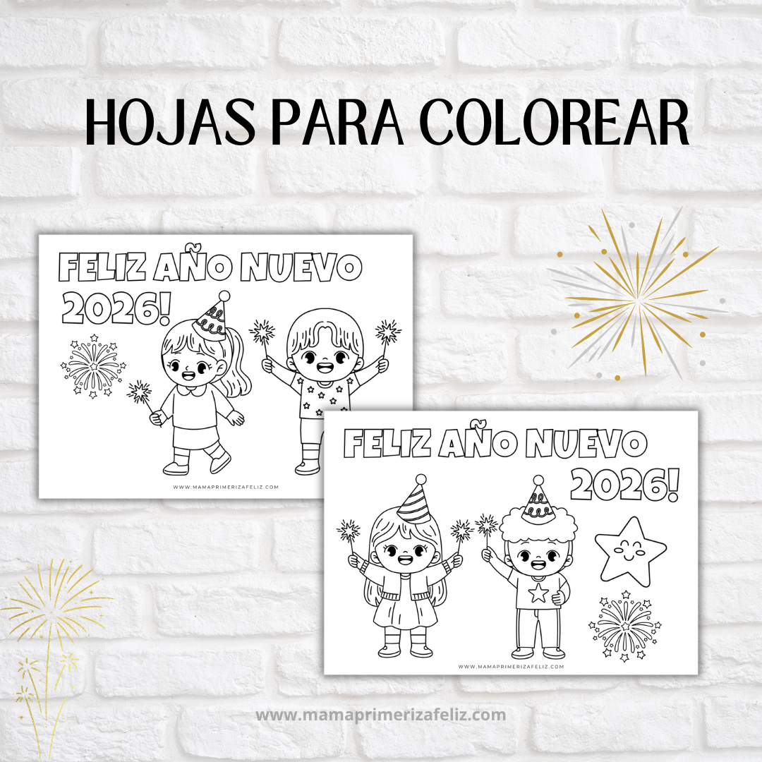 Kit Imprimible de Año Nuevo 2026 para Niños - Mama Primeriza Feliz