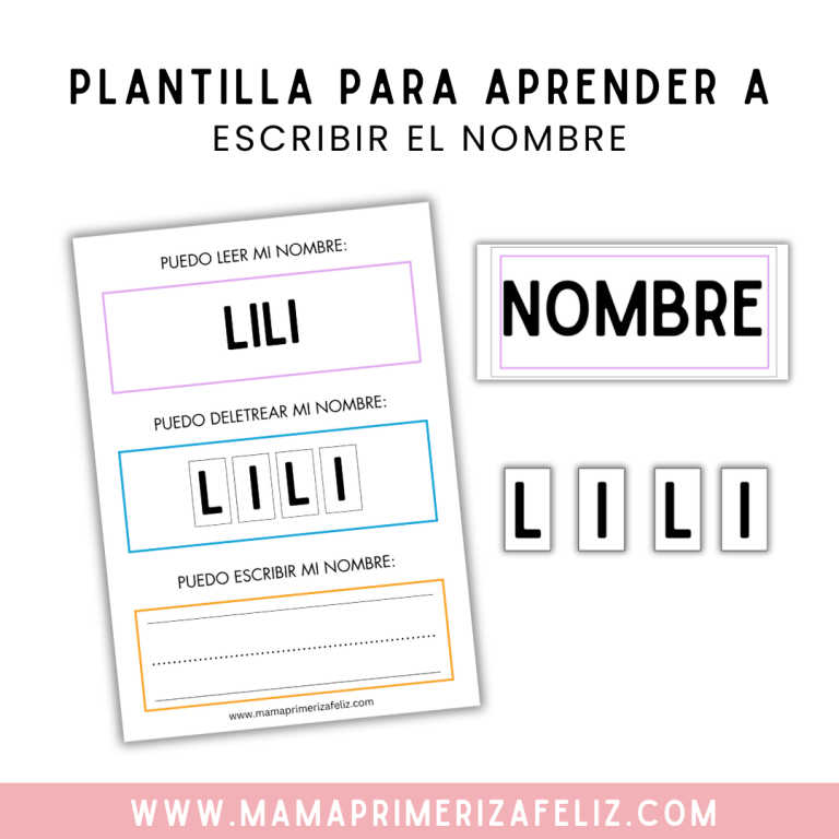 Plantilla para aprender a escribir el nombre - Mama Primeriza Feliz